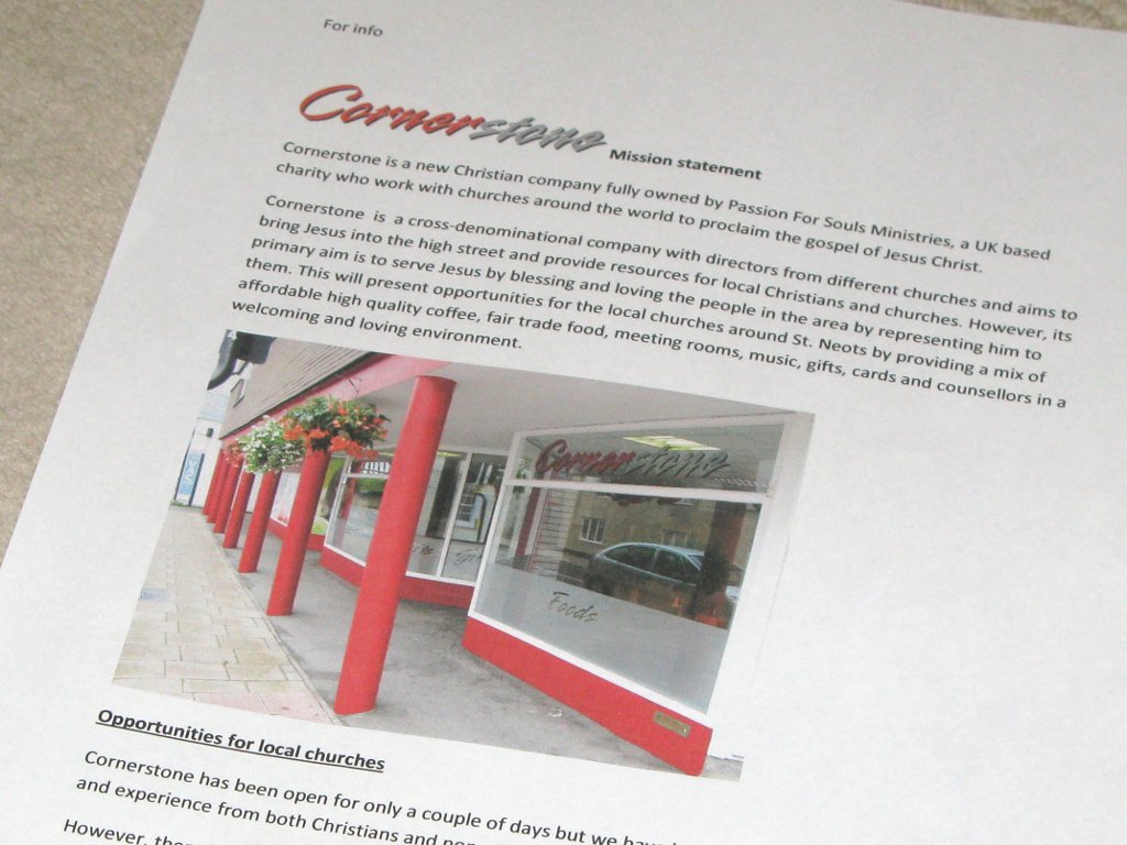 Journeys of heart and mind: ANNOUNCEMENT - A letter from Cornerstone to ...