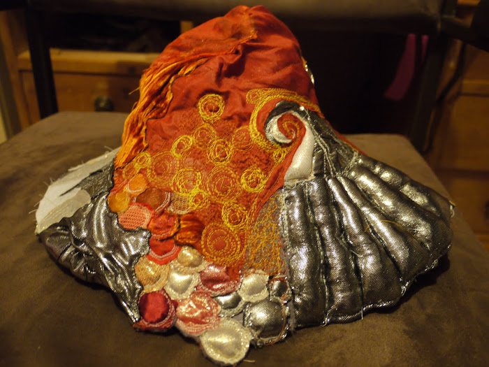 A level Art and Textiles: Here is a rust inspired piece of work..