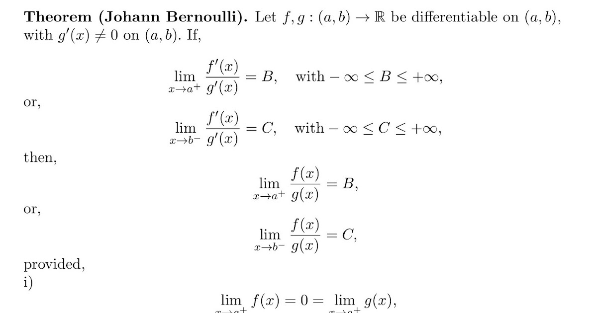 Analisi Matematica: Johann Bernoulli rule (l'Hopital's rule) 2