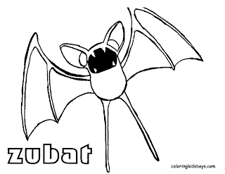 Zubat Pokemon Pages Coloring Printable Para Colorear Colouring Color ...