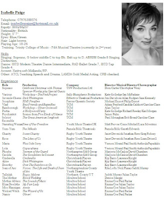 Isabelle Paige Performance CV