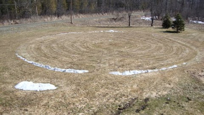 Snow Labyrinth: Labyrinth hanging on