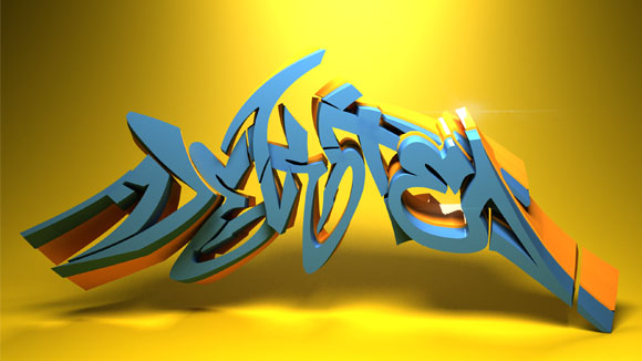 full 3D graffiti letter at Graffiti Art Design