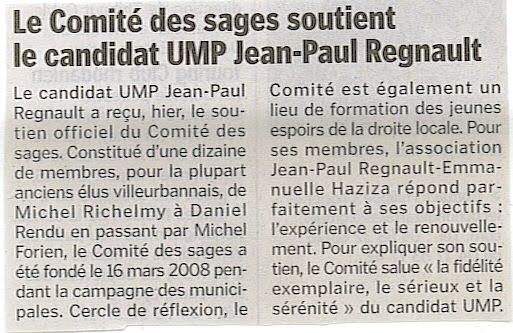 Jean-Paul REGNAULT Candidat UMP de la Majorité Départementale