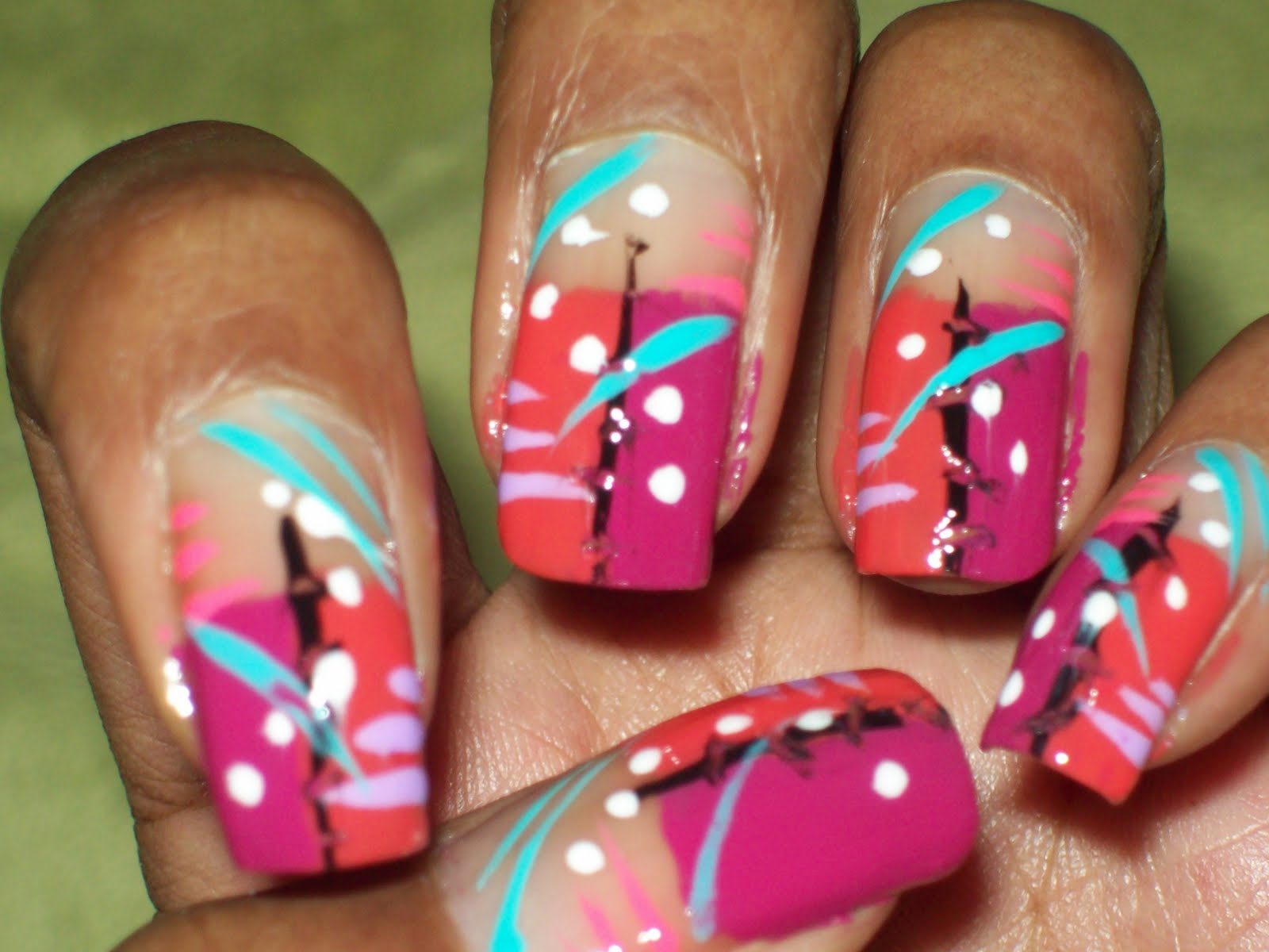 NESHA BLOGS ABOUT BEAUTY AND MORE: TROPICAL ISLAND NAIL DESIGN