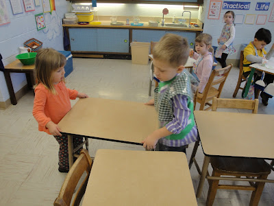 Sunshine Mountain Preschool: Table scrubbing