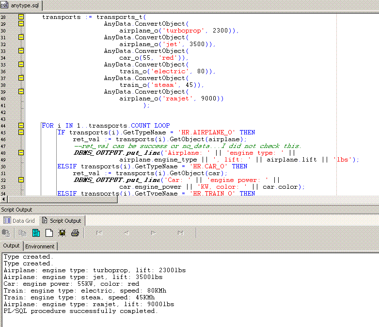 Exploration Through Example: Dynamic typing in PL/SQL