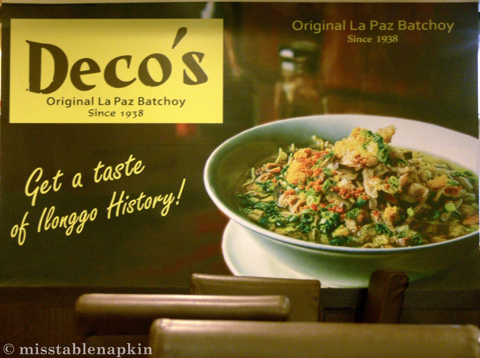 Miss Table Napkin: Deco's Original La Paz Batchoy
