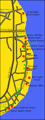 Bali Tourist Map: Sanur Bali Map