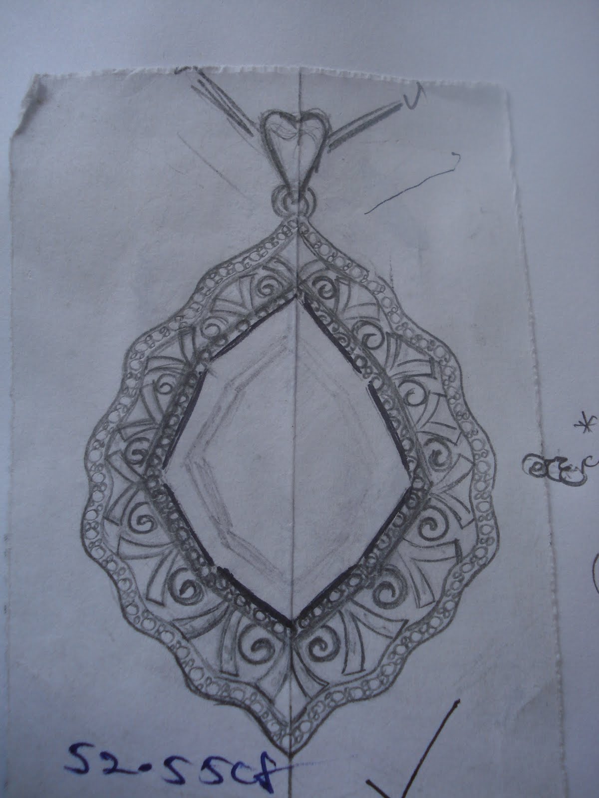 CMS Jewellery Designs: Pencil drawing of pendent
