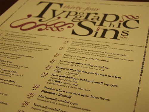 Typographic Sins Poster. - Design Crush