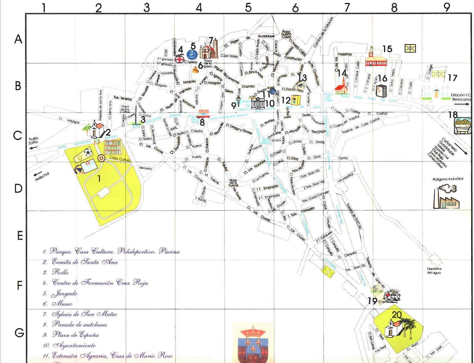 Museo de Logrosán: Cartografía: callejero de Logrosán