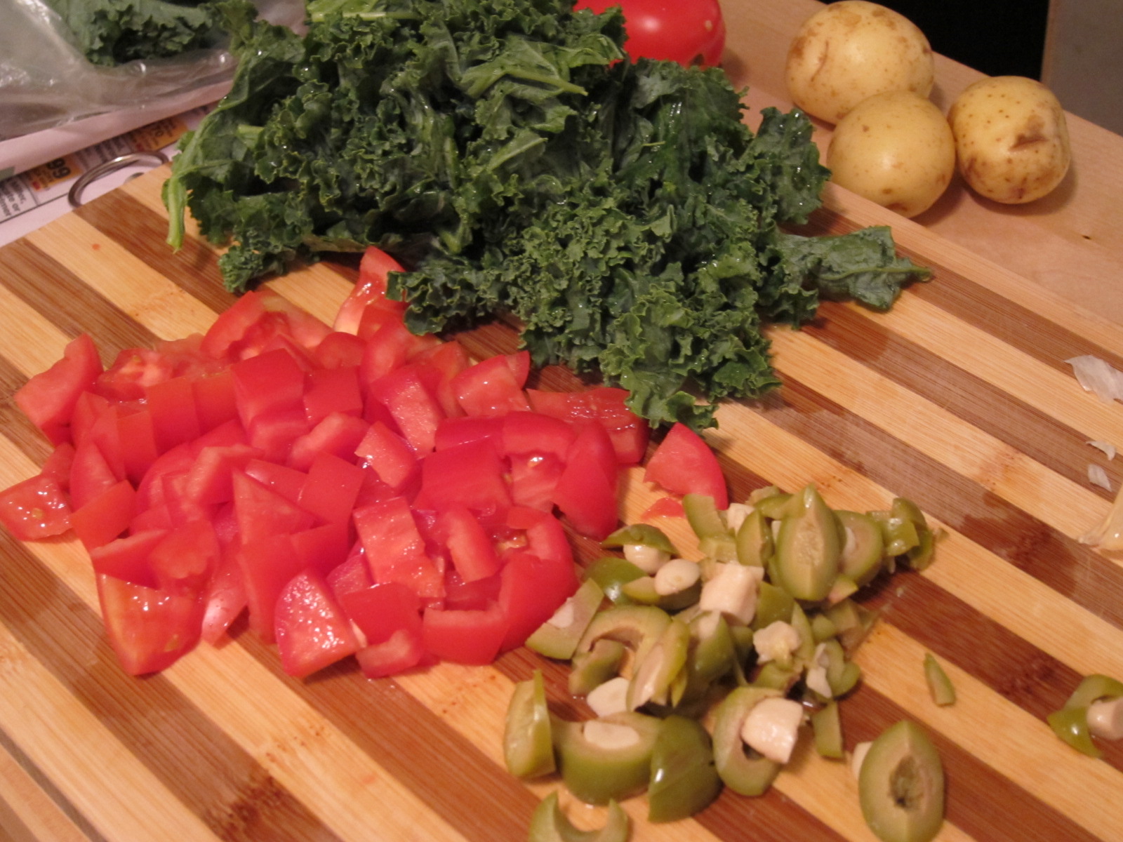 wednesday nite dinner: pan-roasted basa with new potatoes, tomatoes ...