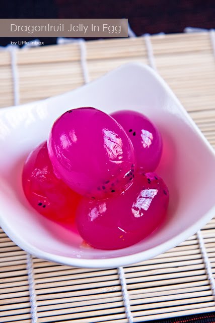 Little Inbox Recipe ~Eating Pleasure~: Dragon Fruit Jelly In Egg