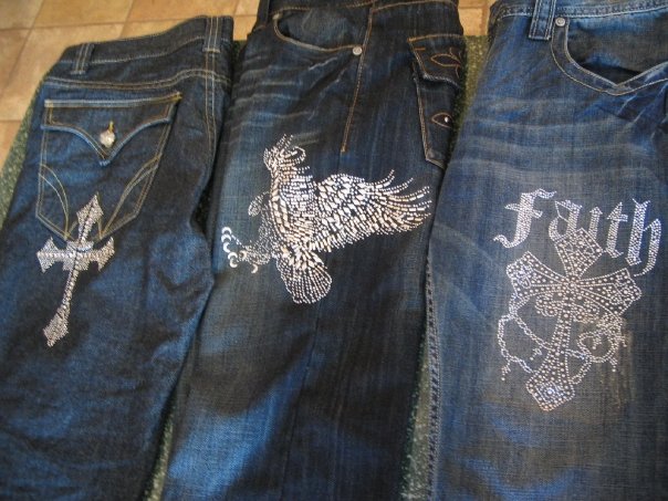 Custom Rhinestone Clothing: BLING JEANS