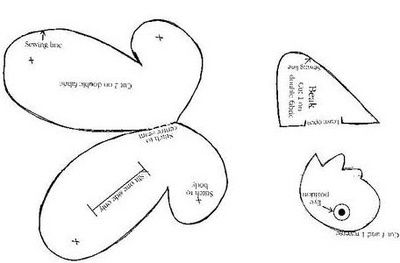 Moldes para hacer una gallinita y un gallo ~ Solountip.com