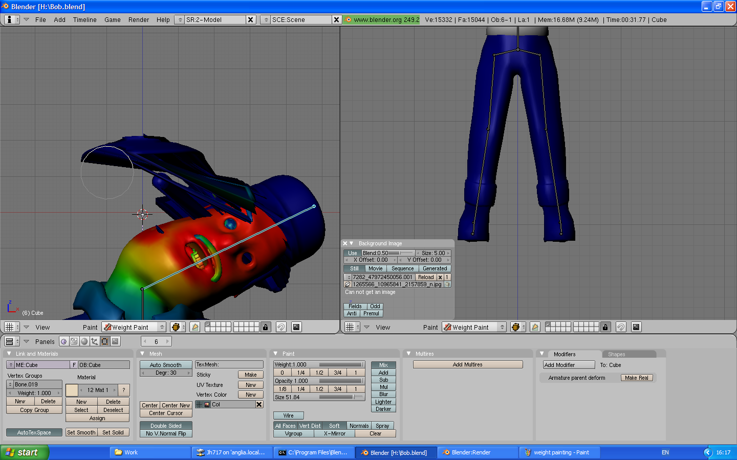 3D Character Animation: Adding an armature and weight painting