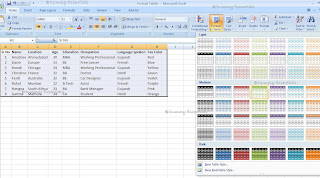 Dummy Essentials: Formatting Tables In MS Excel 2007