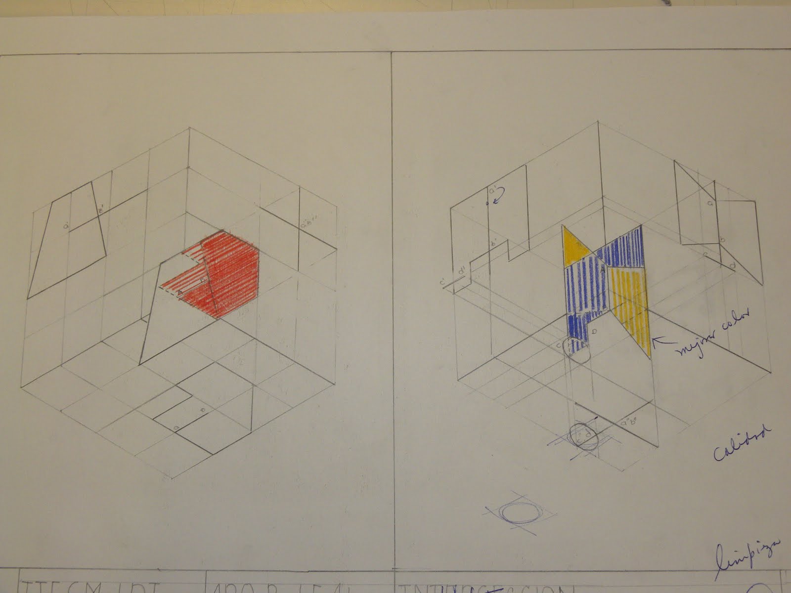 Geometria descriptiva: intersecciones