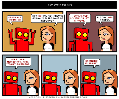 Sentient Developments: Loophole to Asimov's Laws of Robotics [Humor]