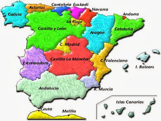 Aprendizagem lúdica de espanhol: Mapa da Espanha