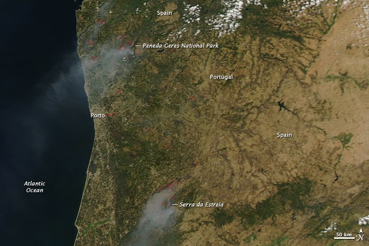 Coordenadas: Fogos em Portugal