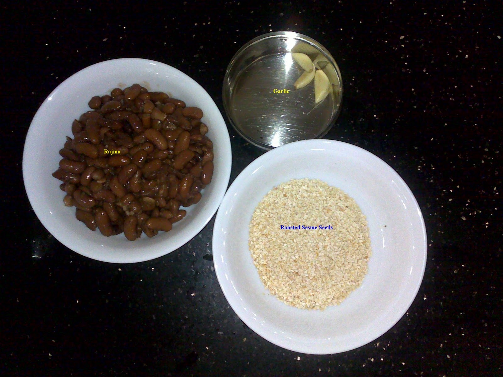 The Black Ladle: Red Bean (Rajma) and Sesame Dip or Rajma made Hummus style