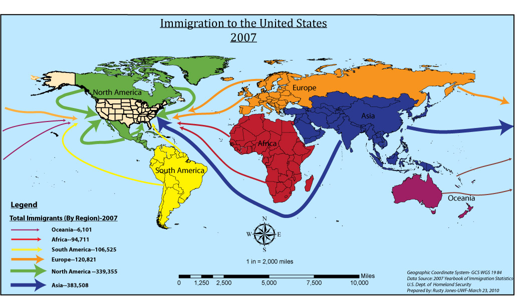 Univ. of West Florida-Special Topics in GIS: Flow Map Correction-Lab 9