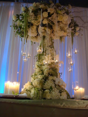 SUPER LARGE CENTERPIECE WITH 25 HANGING CANDLES. | Davinci Florist