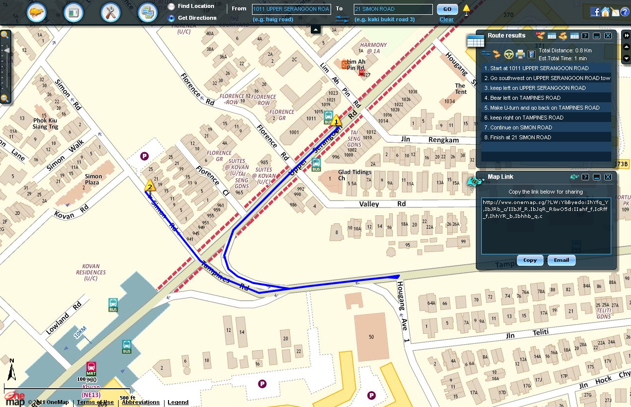OneMap.sg: Tip: How to share a OneMap map link with others