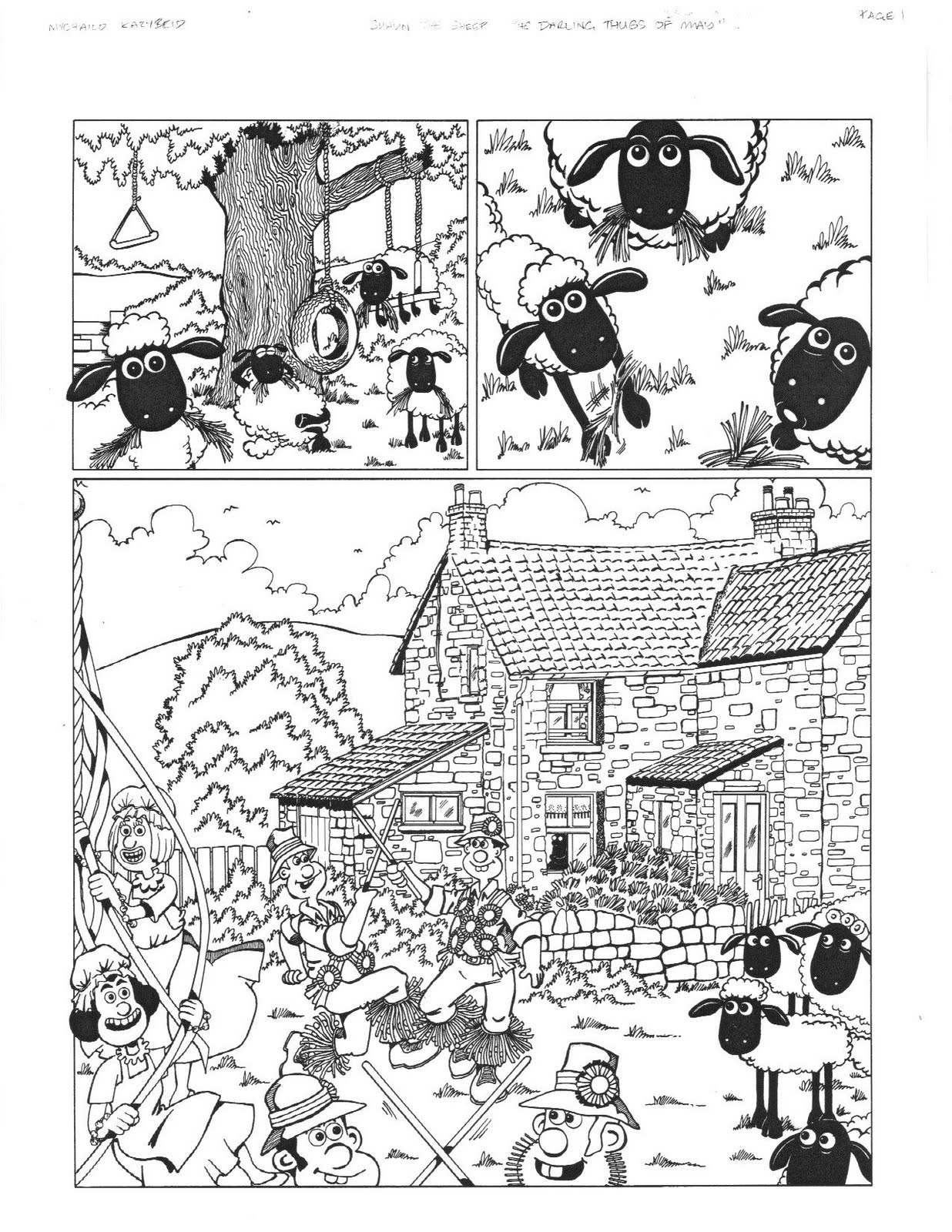 Mychailo Kazybrid's Character Creation: Shaun the Sheep comic page