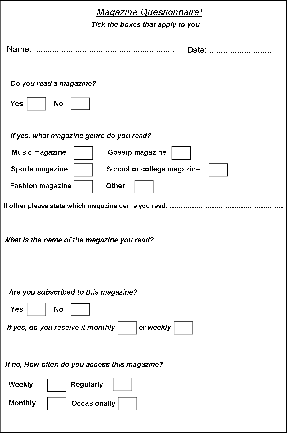 AS Media Foundation Portfolio: Research and Planning: Magazine ...