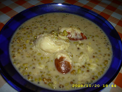Recipes From My Kitchen: Bubur kacang hijau dan durian (Durian porridge)