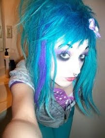Subculture Style: Blue Emo Scene Hair