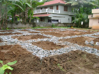 Kerala-House Construction for K.Padmakumar: Foundation rubble work ...