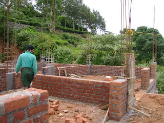 Tamil Nadu-House Construction at Ootty: Brick work for Ground floor