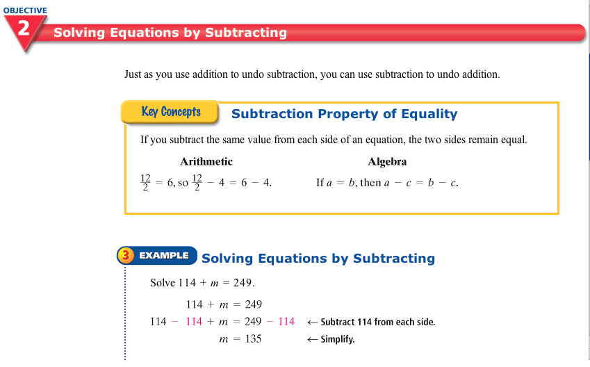 7bMaths: Chapter 2-3; Solving Equations by Adding or Subtracting