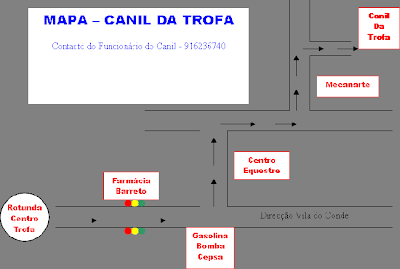 Associação Um Animal, Um Amigo: MAPA DO CANIL DA TROFA