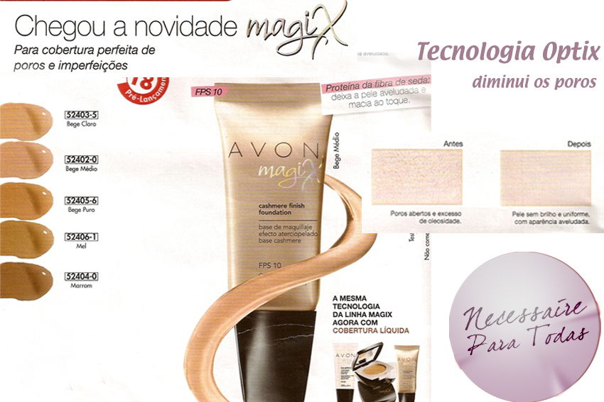 Necessaire para Todas: Lançamentos Avon: Base Magix e Pó/Base Renew