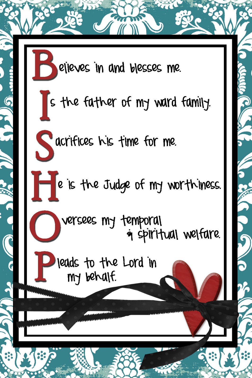 Appreciating the Bishop Handout | Designs By Kassie