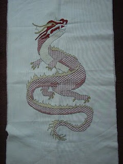 Wanda's World: Blackwork Dragon, Blackwork Tree, Huck Embroidery Towel