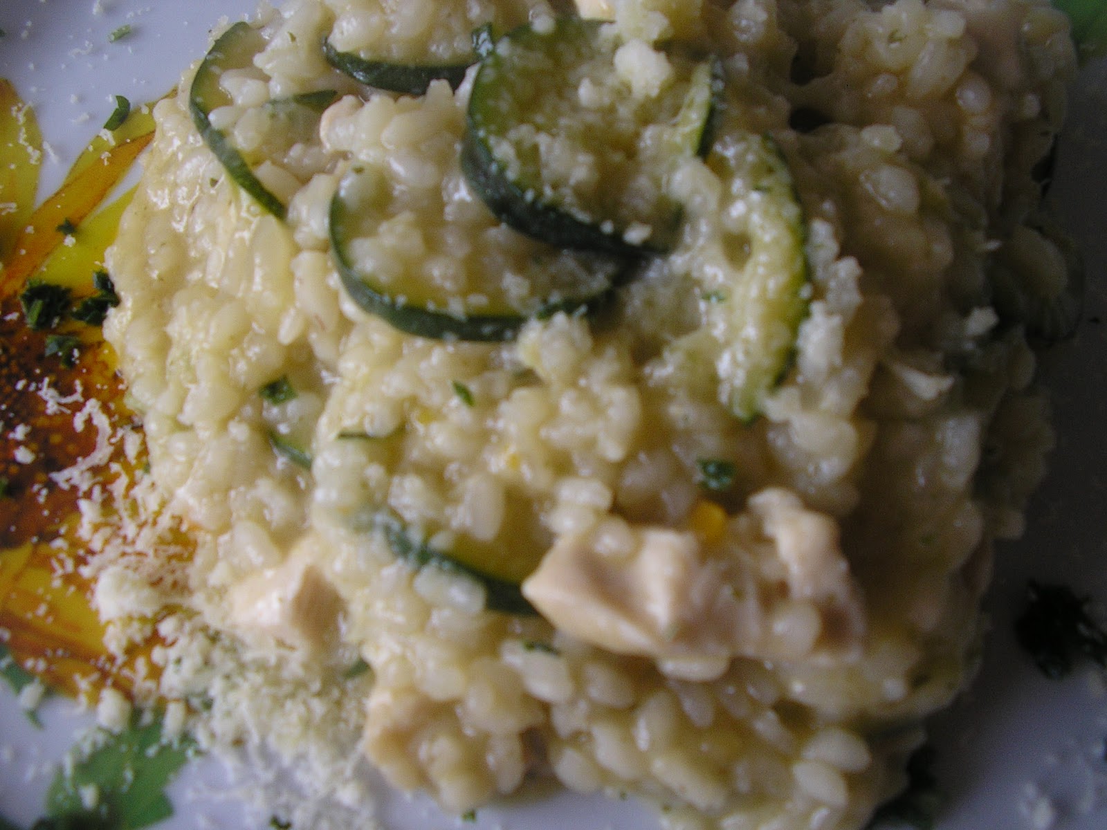 CUCINARECONALINA: Risotto con pollo e zucchine