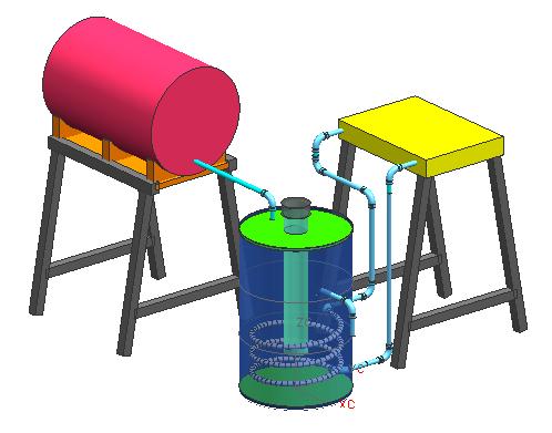 Mesin dan Mold Desain: Digester Biogas dengan drum penyimpan gas dan ...