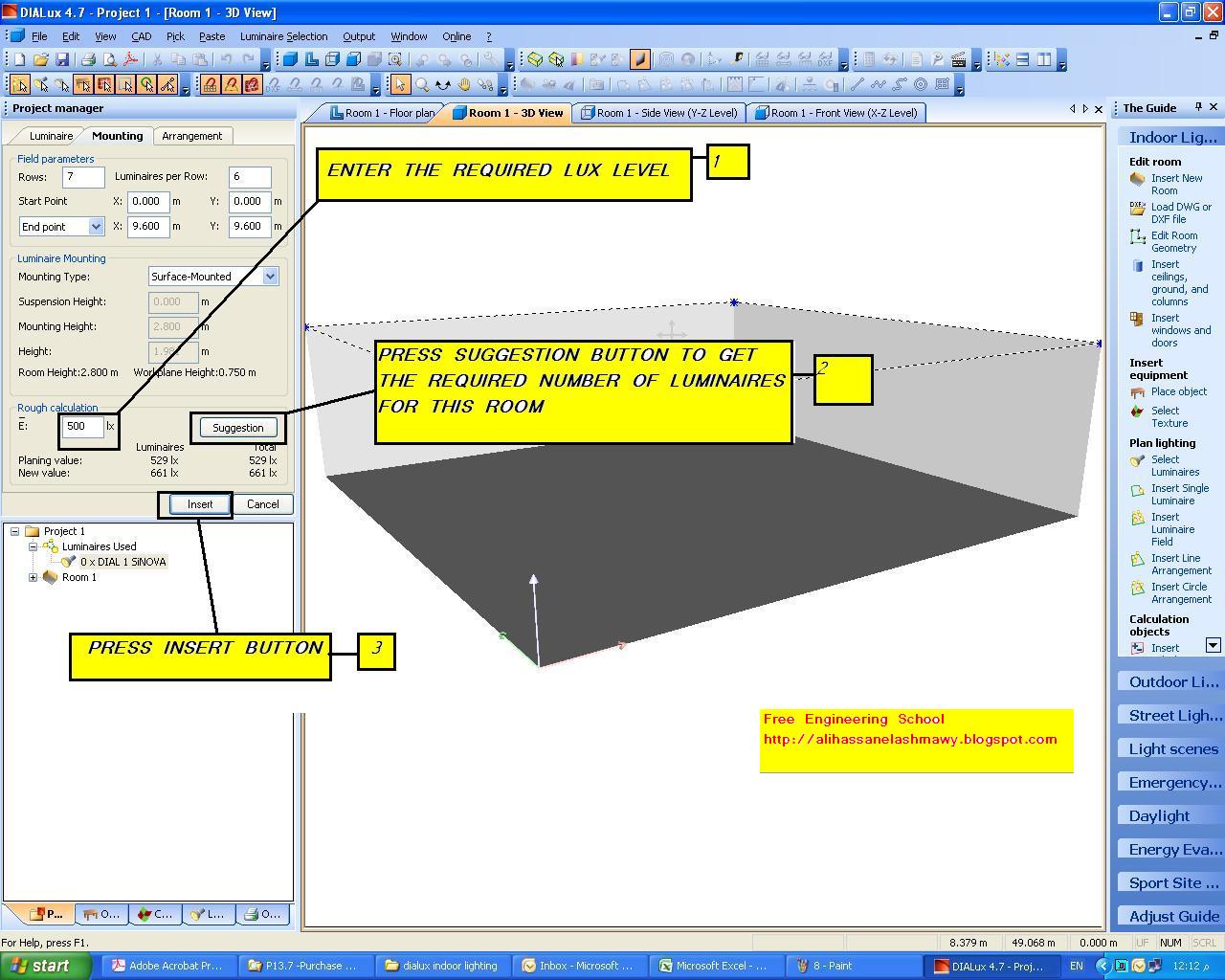 DIALux Lighting Software Program - Red Version ~ Electrical Knowhow