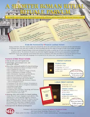 New Liturgical Movement: Rituale Parvum; A Shorter Roman Ritual (Modern ...