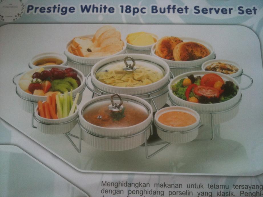 ~ KELENGKAPAN DAPUR ~: Prestige White 18 pc Buffet Server Set
