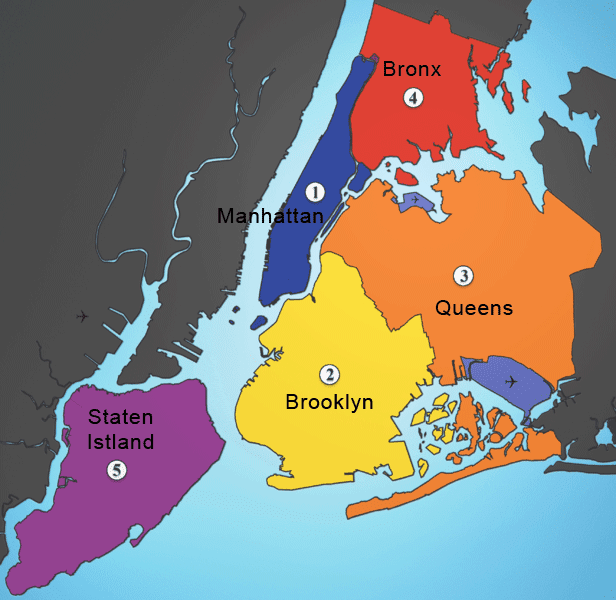 New York City Areas Map ~ A Geek From the West