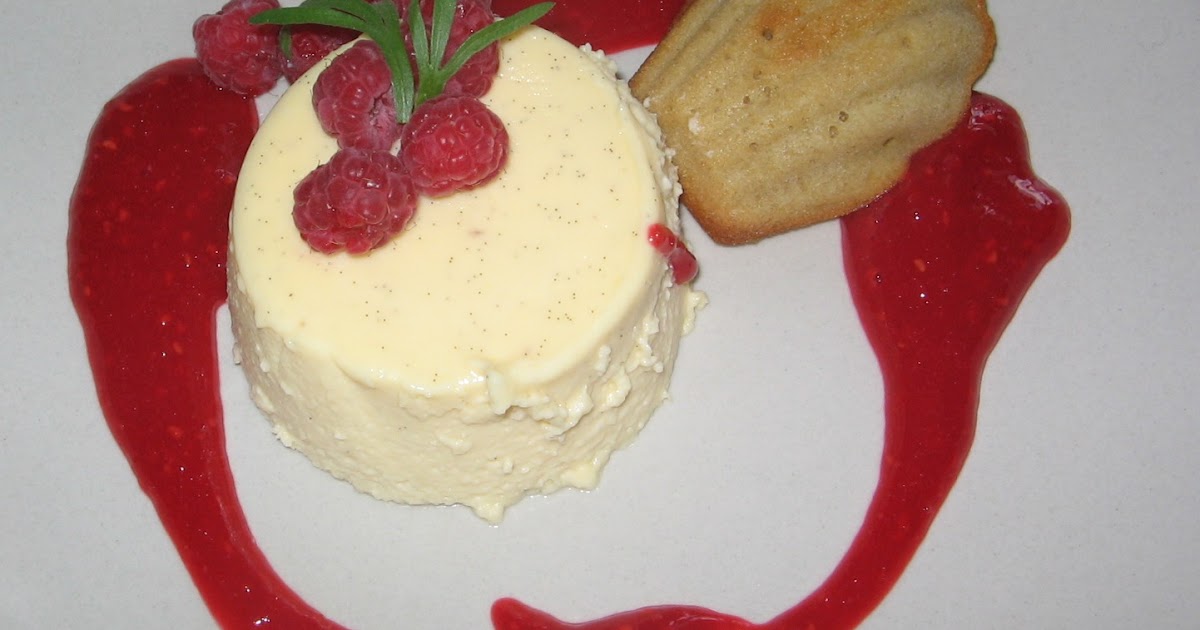 Homemade Bavarian Creme Dessert with Raspberry Coulis and Earl Grey ...