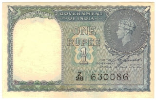 Indian Banknote: King George VI Rupee 1 - India Banknotes - India Paper ...