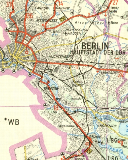 "Berlin, capital of the GDR". West-Berlin's a big blank space on this ...